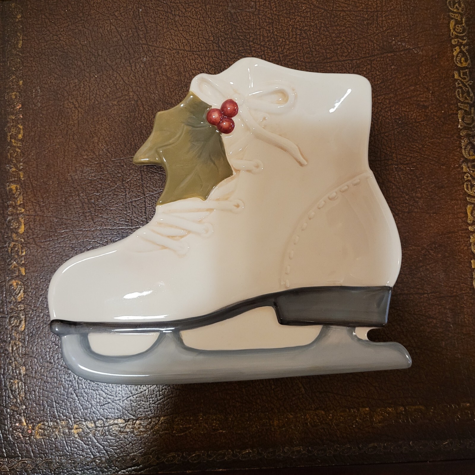Grasslands Road Christmas Ice Skate Shaped Cookie Candy Dish Plate | eBay