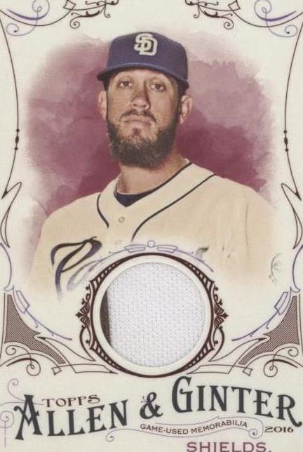 2016 Topps Allen & Ginter - Relics B James Shields #FSRB-JSH (MEM) for ...