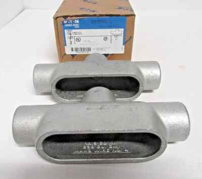 Box of 2 Eaton Crouse-Hinds TB37 Condulet Form 7 conduit outlet body ...
