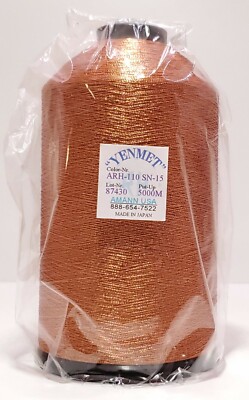 Yenmet Metallic Embroidery Thread - Copper Penny - 5000 Meter King Size ...