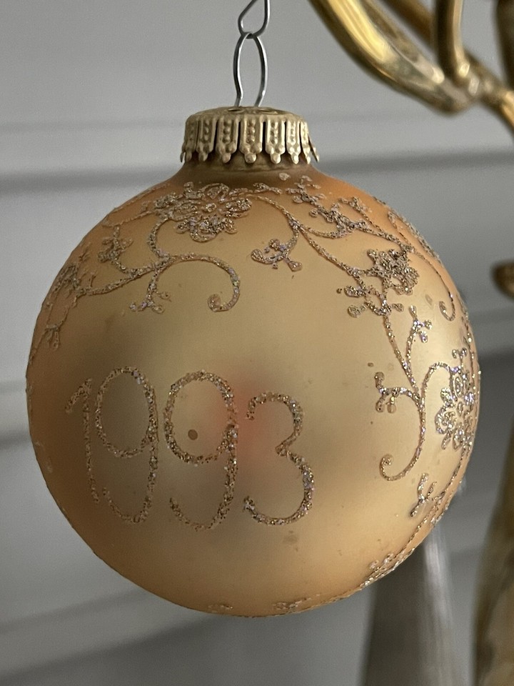 Two Santa On Silk 1906 SINTER KLASS glass ball Christmas Ornament w/Box ...