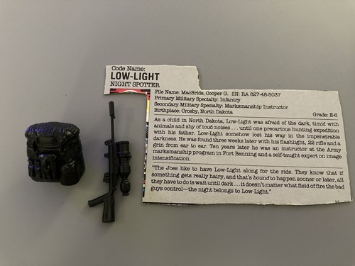 Vintage gi joe Low Light Accessories Filecard 1986 | eBay