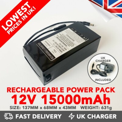 12v Power Bank 15Ah Rechargeable Li-ion Portable Battery (DC) 15000 ...
