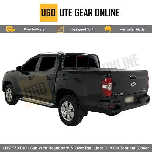 Clip On Ute Tonneau Cover to fit LDV T60 Max Dual Cab 2017-Curr w/HB ...