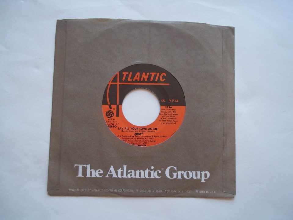 ABBA - On And On And On / Lay All Your Love On Me - 45 RPM 7" Record ...