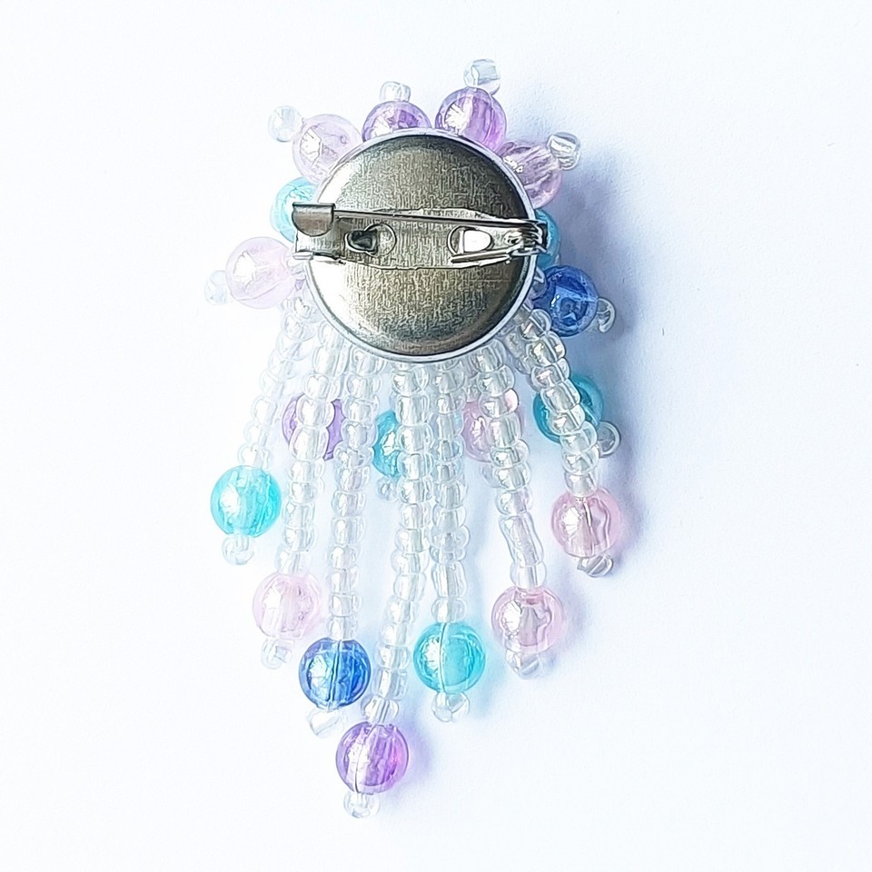 Brooch Tote Bag Backpack Pin Fireworks Purple Pink Blue Flower ...