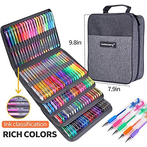240 Pack Set 120 Colored Gel Pen with 120 Refills, Fine Tip Glitter Gel ...