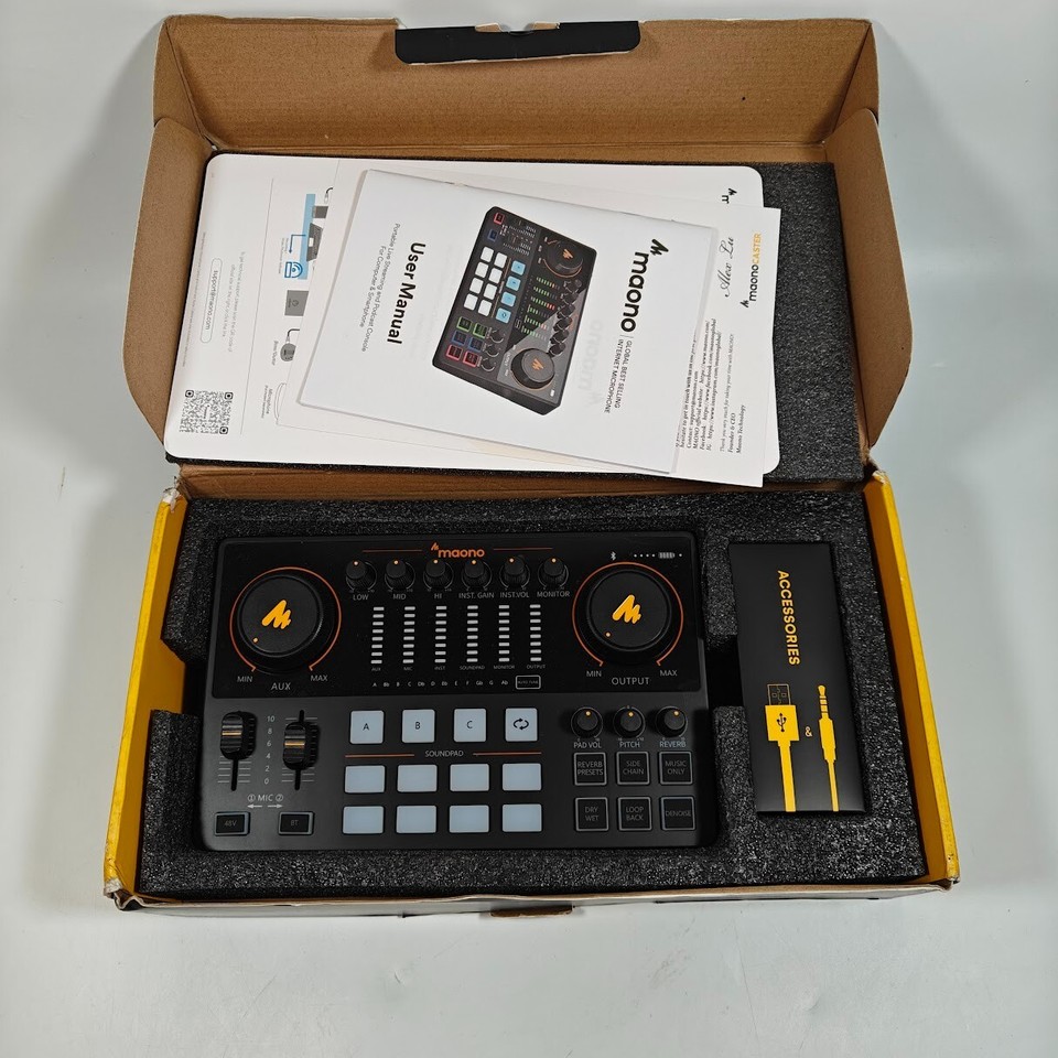 MAONO NWT Audio Interface, MaonoCaster 10-Channel Podcast mixer with ...