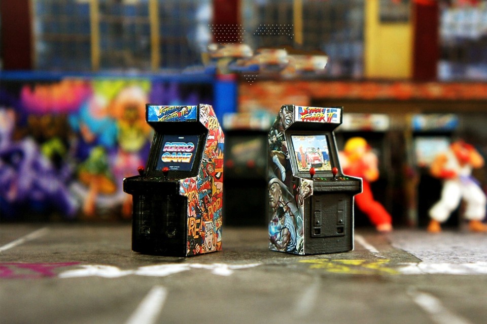 3D PRINT 1/64 Arcade machine Racing game console THROWBACK fit 1:64 ...