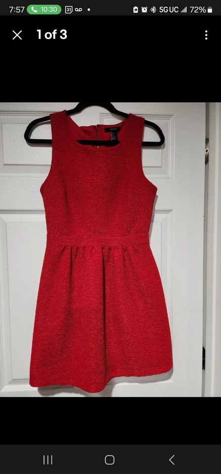 Red Forever 21 Sleeveless Dress SIZE M Cocktail/Party/Wedding | eBay