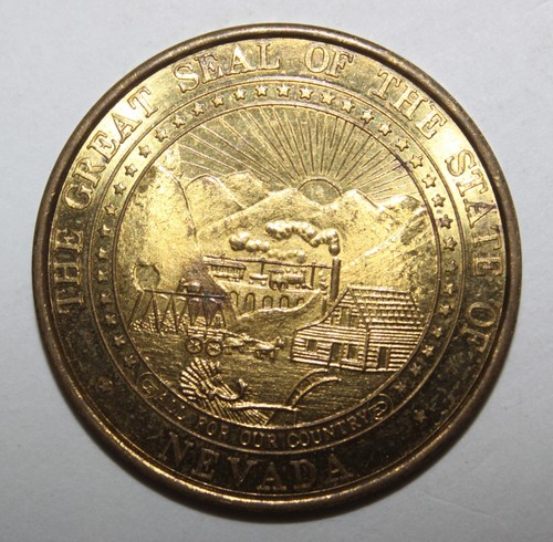 GREAT SEAL ~ NEVADA ~ 36th STATE ~ 34mm ~ gilt ~ cartwheel luster ...