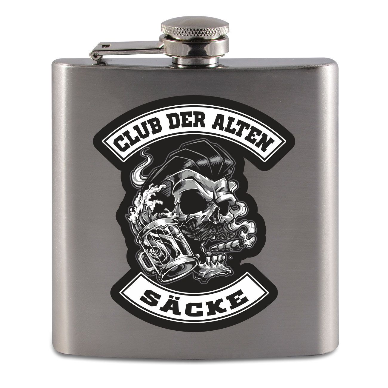 Flachmann aus Edelstahl Club der alten Säcke Trinkflasche Geschenk ...