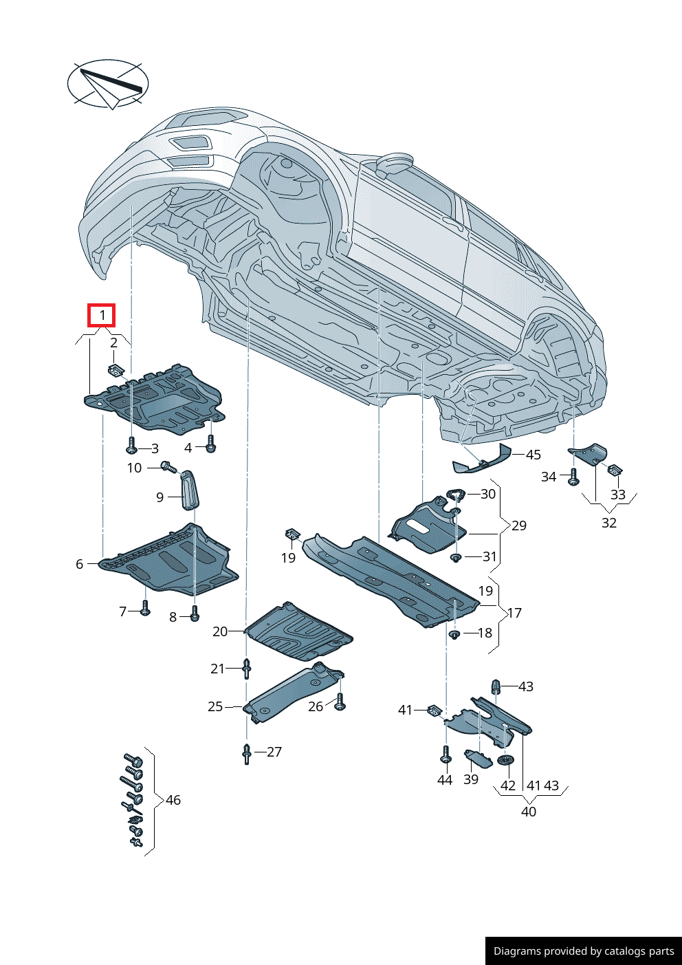 GENUINE VOLKSWAGEN TIGUAN ALLSPACE LOWER FRONT ENGINE COVER 5QF825235C ...