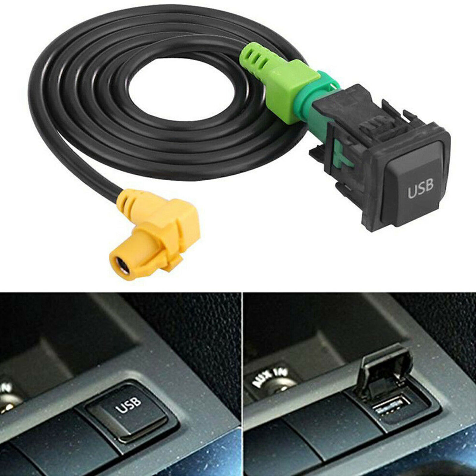 USB AUX Cable Switch Plug For Bora Sagitar Jetta Golf GTI MK6 MK5 ...