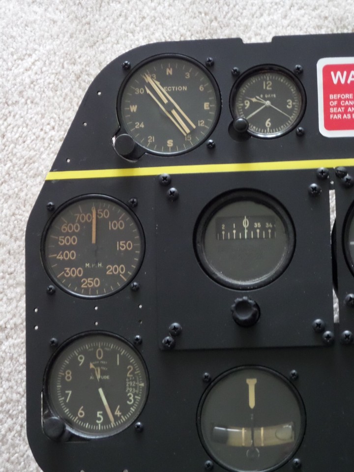 P-51D MUSTANG MAIN INSTRUMENT PANEL 15 0RIGINAL WWII ARMY AIR FORCE ...