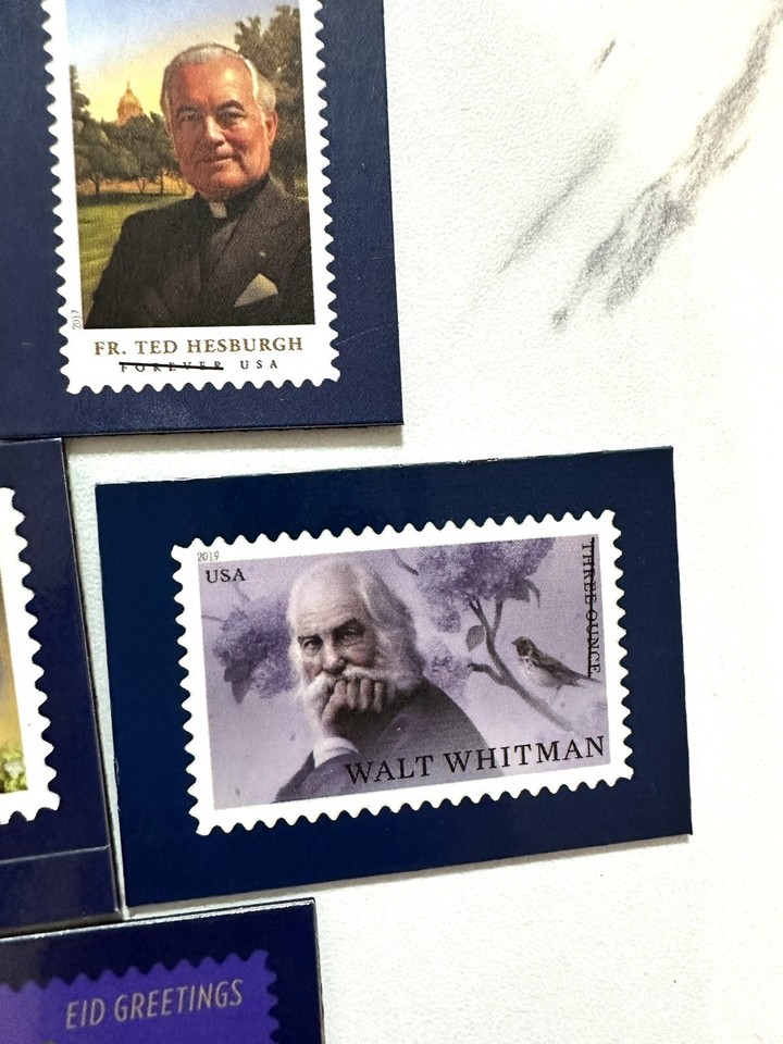 Walt Whitman Ted Hesburgh USPS Promo Stamp Collectible Magnets Mint ...