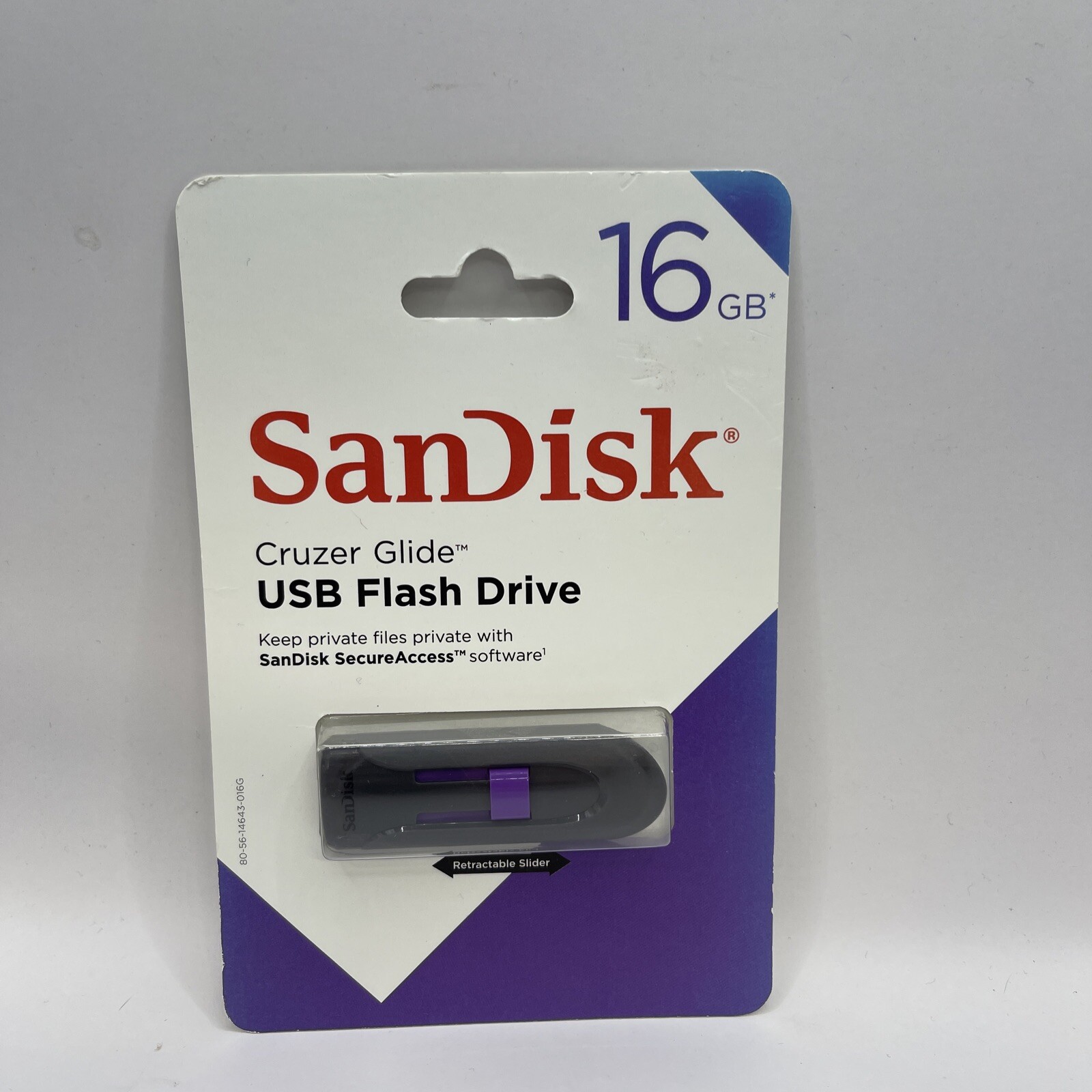 SanDisk Flash Drive 16 GB Cruzer Glide USB Gray Purple Retractable ...