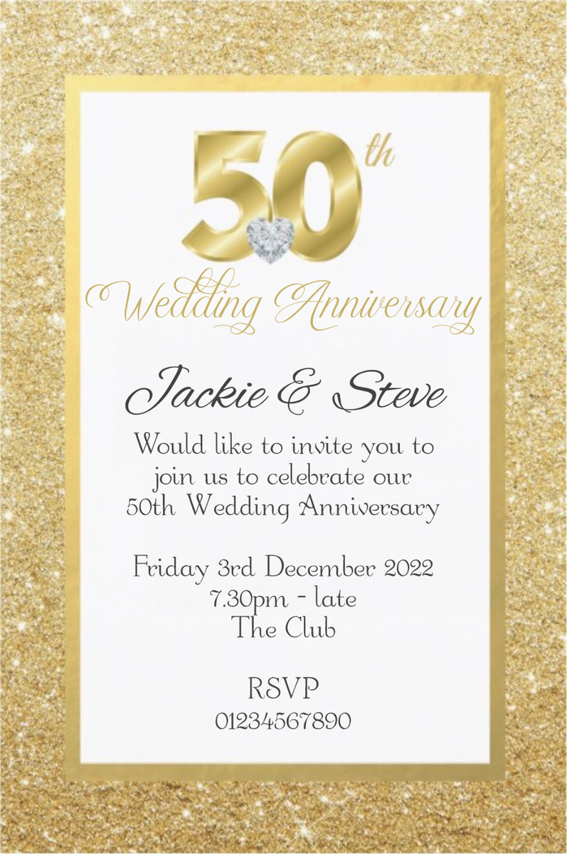 Golden Anniversary Decorations And Invitations Free Golden Wedding