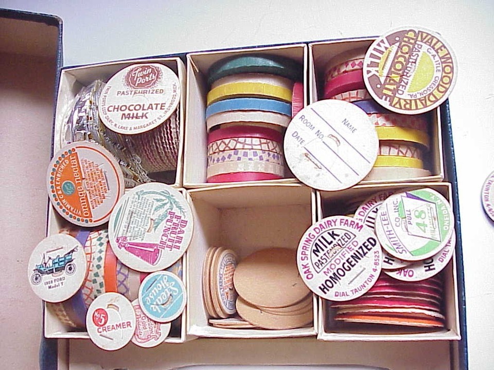 Antique Salesman Sample Milk Bottle Cap Kit Smith & Lee Dairy Oneida NY ...