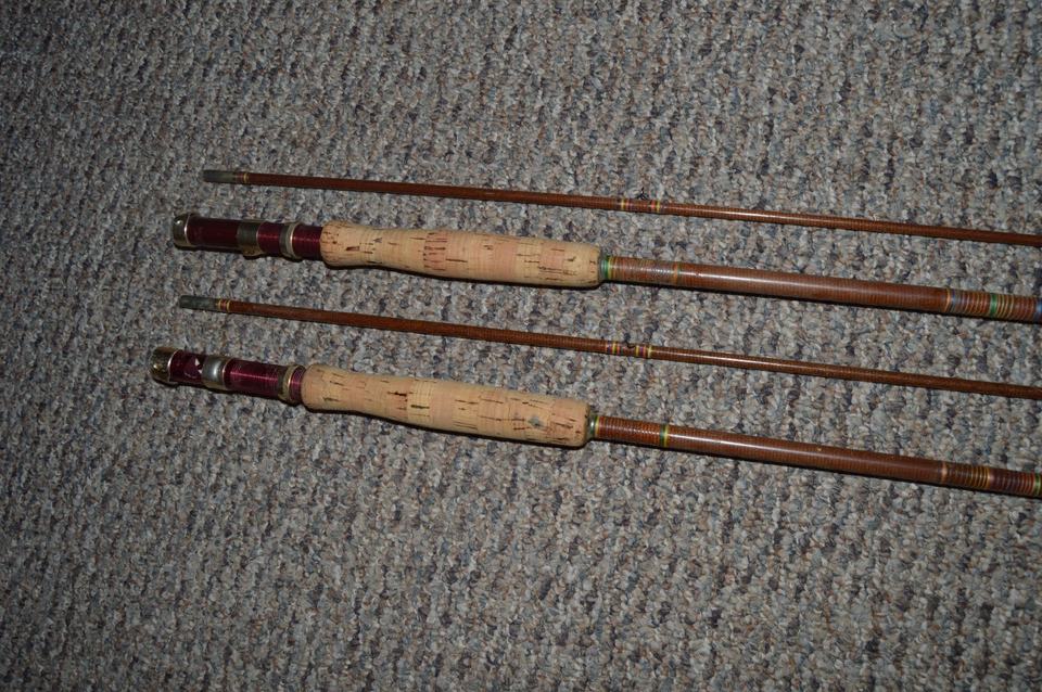(2) Vintage Wright & McGill fiberglass fly rod "3A" 8' 6" | eBay