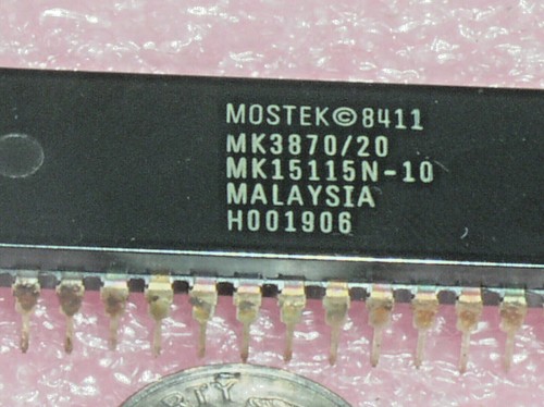 1 MOSTEK MK3870/20 3870 SINGLE MOS CHIP 8-BIT MICRO COMPUTER 2048 ROM ...