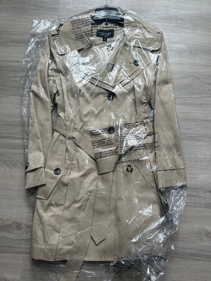 NWT London Fog Womens Coat Beige XXL Single-Breasted Hooded Trench ...