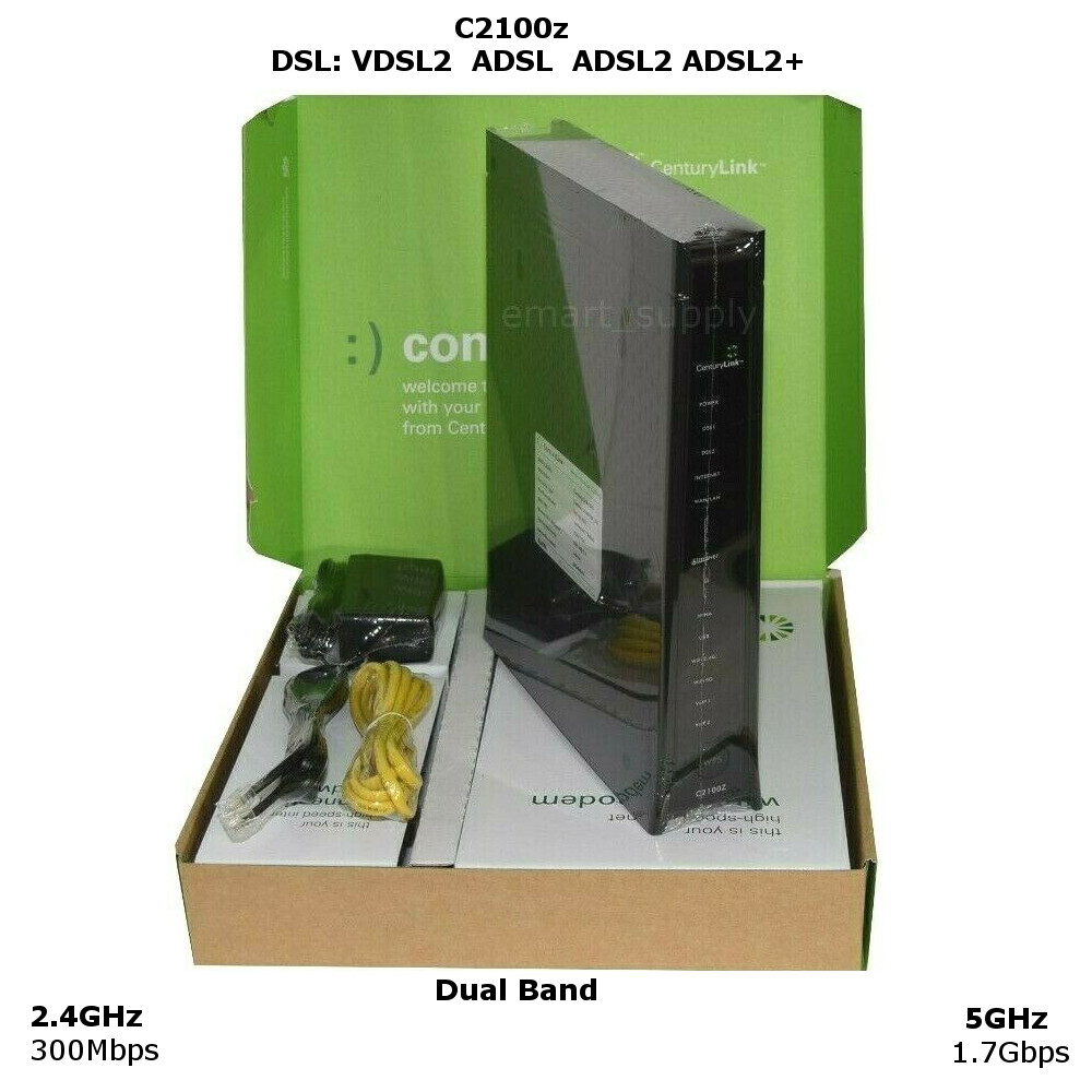 CenturyLink C2100Z ZyXEL Wi Fi Wireless DSL TV Gateway Modem Router ...