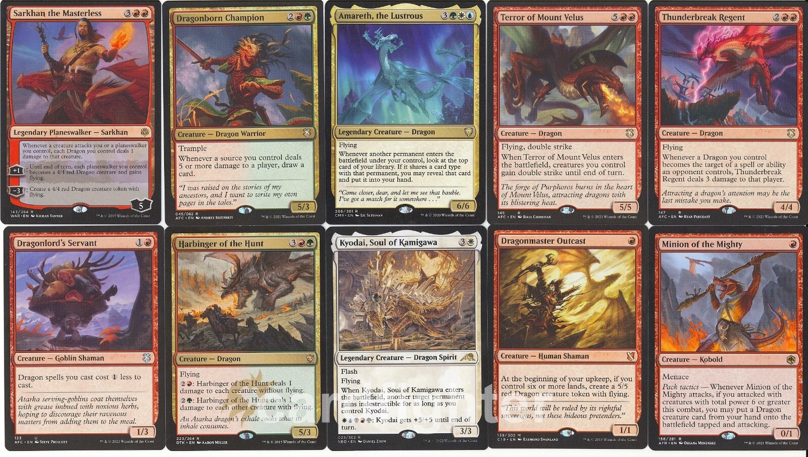Dragon Tribal Commander EDH Deck - Tiamat Five Color - MTG Magic Cards ...