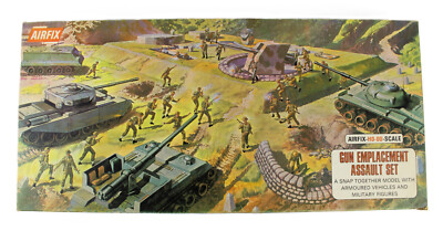 AIRFIX HO-OO SCALE GUN EMPLACEMENT ASSAULT SET MODEL COMPLETE MADE IN ...