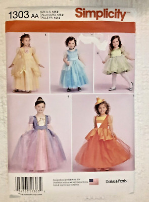Simplicity Pattern 1303 Child's & Toddler Costumes Sewing Craft Project ...