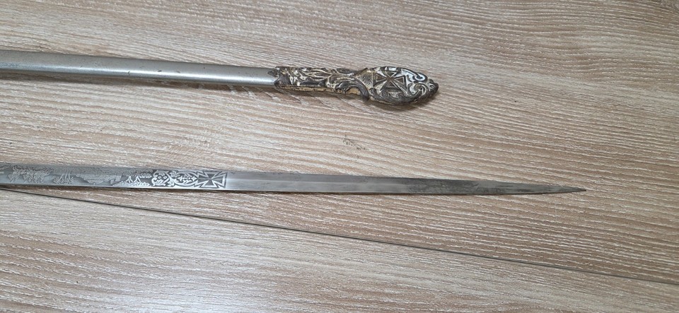 Antique MC Lilley & Co Masonic Knights Templar Sword W/ Ornate Scabbard ...