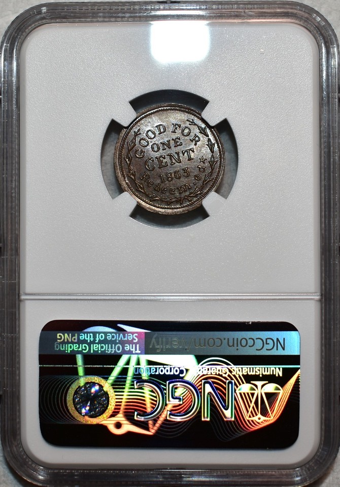 NGC MS-64 BN Frank L. Gay, Bookseller Civil War Token, Providence, RI ...