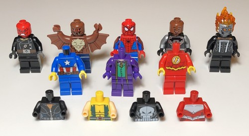 LEGO Marvel DC Super Heroes Lot of Mini Figures & Parts Spider Man ...