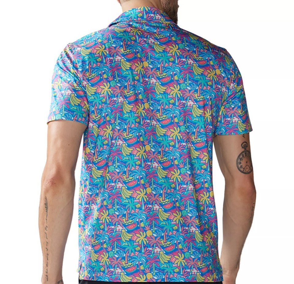 chubbies Men's Lightweight Performance Golf Polo Shirt Tropical Bunch ...