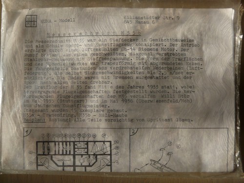 Maquette Avion 1/72 HUMA MODELL Ref ? Messerschmitt M35b | eBay