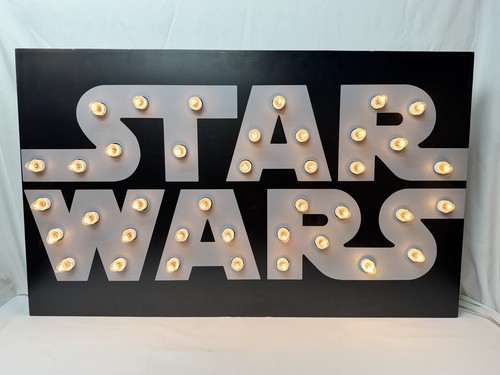 Pottery Barn STAR WARS Wood Marquee Sign 8-Mode 50 LED Vader Luke ...