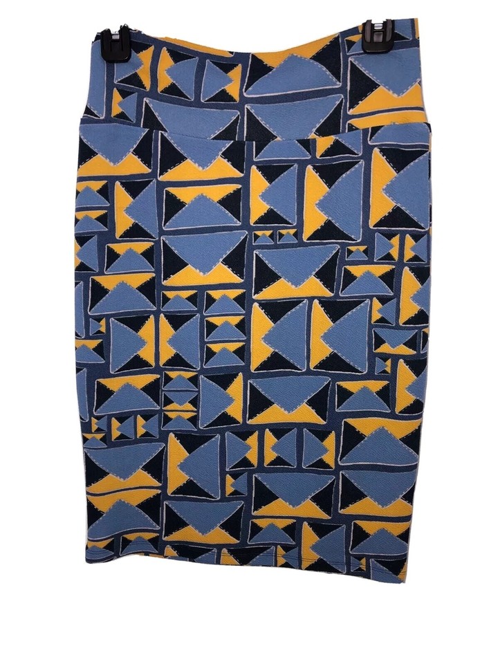Lularoe Simply Comfortable Multi Color Geo Skirt Stretch Textured Pull ...