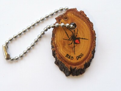 VINTAGE RED DOG BEER ALE AUSTRALIAN REDBACK PUB PROMO WOODEN KEY CHAIN ...