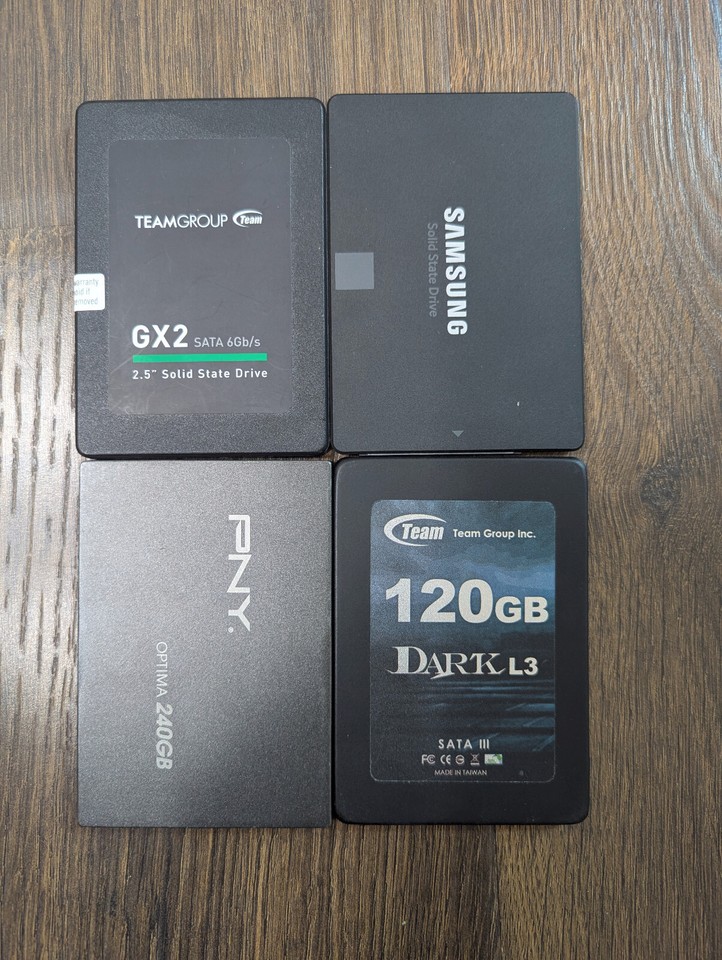 Lot of 4 Assorted 2.5" SATA 6GB/s SSDs 120GB, 240GB, 250GB, 512GB | eBay