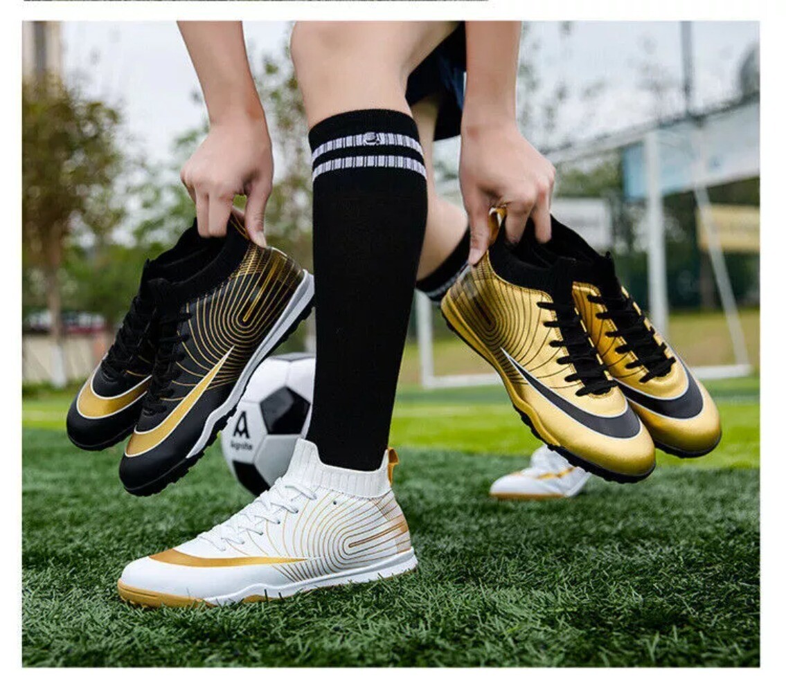 UK Kids Boys Girls Football Boots Training Shoes Sneaker Long Spikes ...