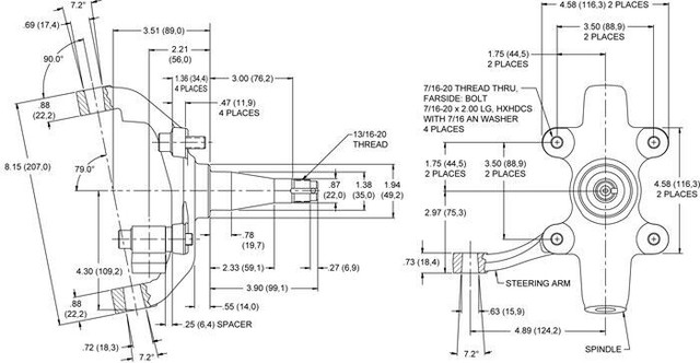 Pro Spindle Pinto/mustng II 2in Drop Wilwood 830 9807 for sale online ...