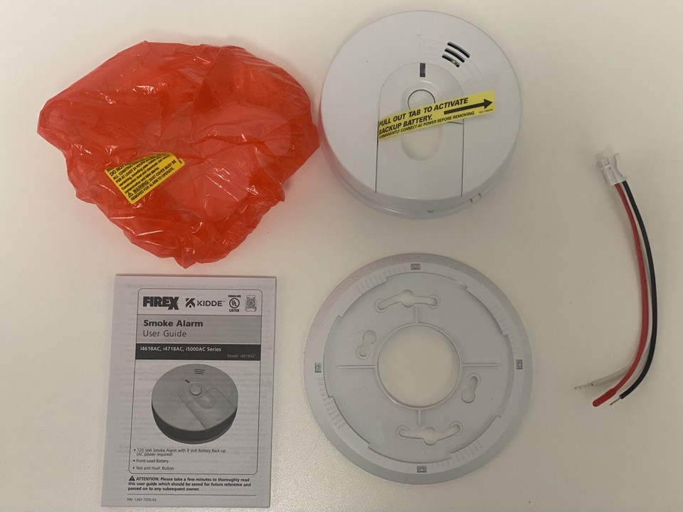 Kidde I4618AC Alarm Hardwire Smoke Detector with 9V Backup & Front ...