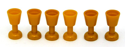 6 LEGO Flat Gold & Pearl Gold Minifig Goblet Cone Glass, Exhaust Pipe ...