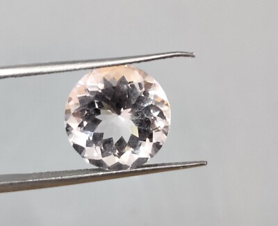 Natural High Quality Morganite 12 mm Round Cut Gemstone 5.85 Cts | eBay ...