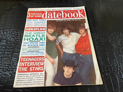 SUMMER 1965 DATEBOOK teen magazine BEATLES | eBay