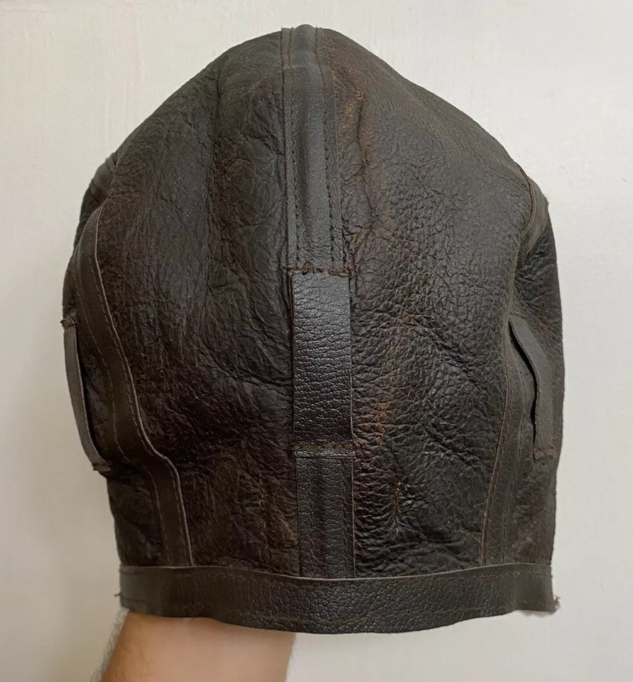 Vintage Avirex Leather Aviator Flight Helmet Hat Cap Made In USA ...
