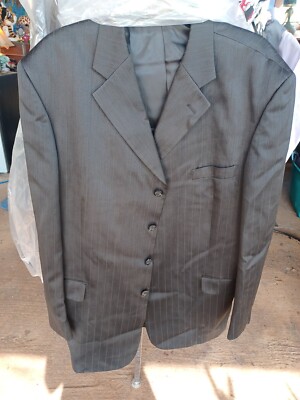 Vanetti Black pinstripe suit Coat Blazer Jacket 46L | eBay