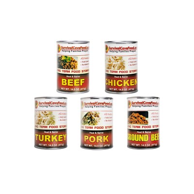 Survival Cave Canned Meat Chicken Long Term Food Storage 14.5oz - 12 ...