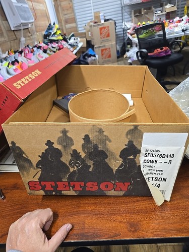 Stetson Cowboy Hat Ranch Tan 5X USA Made Sage Felt 7 3/8" R Brim 4 ...