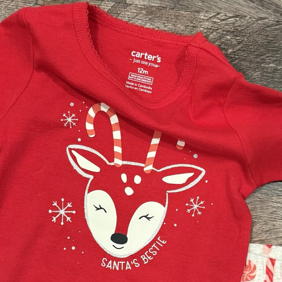 NEW Carters “Santa’s Bestie” Baby Girls Christmas Holiday 3 Piece Set ...